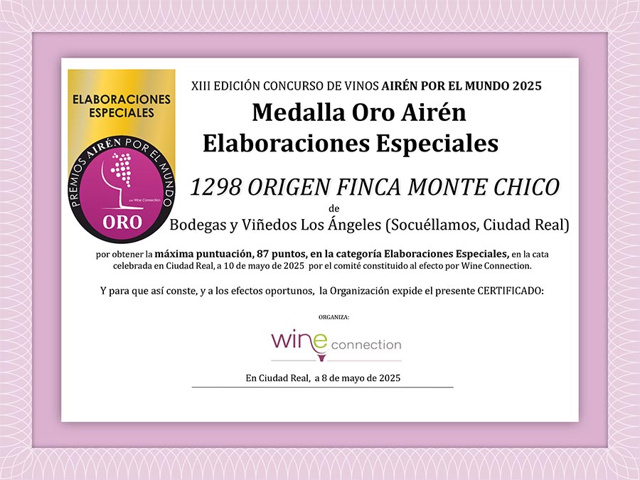1298 Origen 'FINCA MONTE CHICO' de Ecobodegas Los Ángeles Medalla de ...